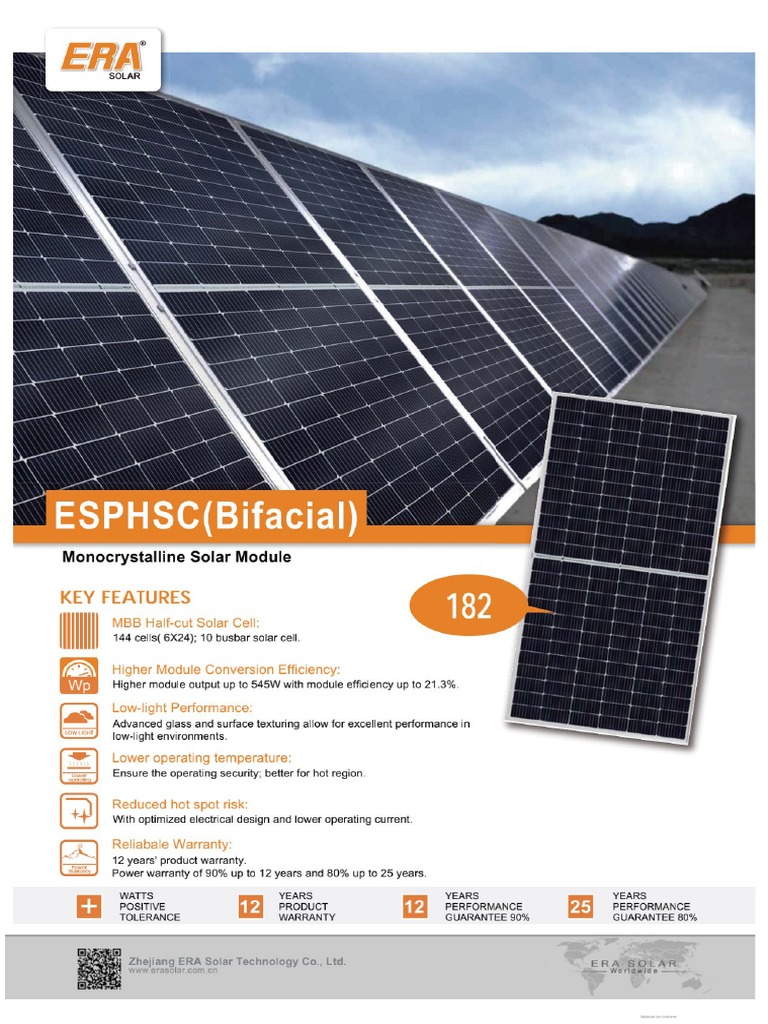 Datasheet 540W Bifacial Solar Panel | PDF