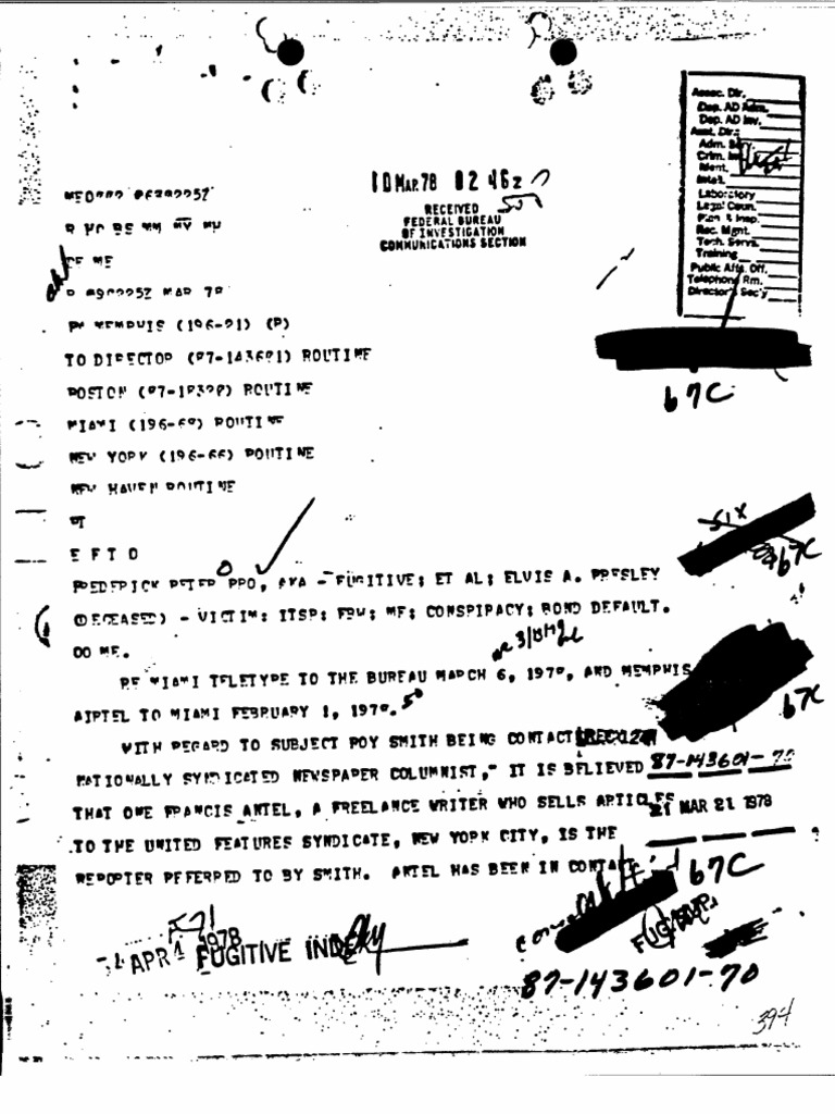 Elvis Presley y El FBI. Documentos Desclasificados. | PDF