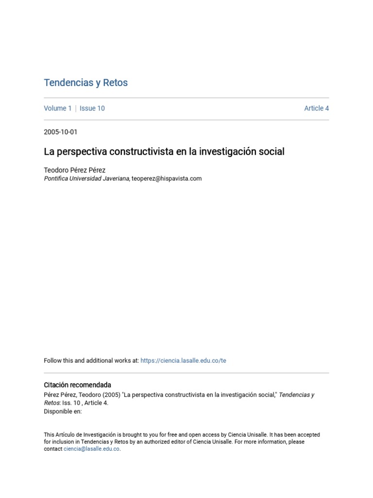 La Perspectiva Constructivista en La Investigación Social | PDF ...