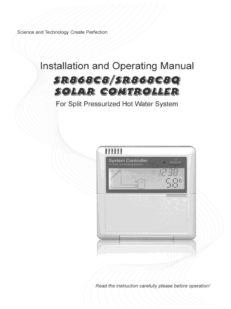 SR868C8 Solar Controller For Solar Water Heater | PDF | Pump | Heat ...