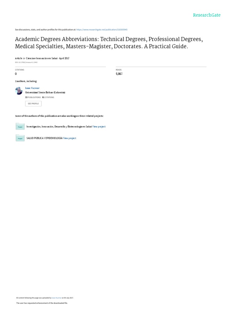 Academic Degrees Abbreviations: Technical Degrees, Professional Degrees ...