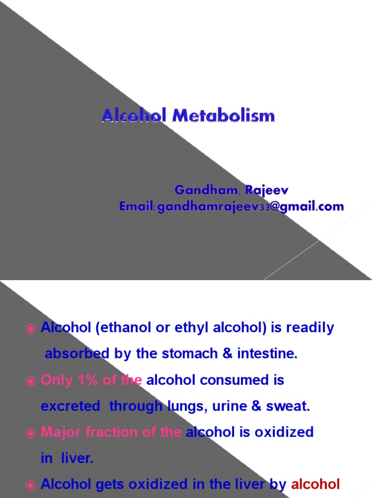Alcohol Metabolism | PDF | Ethanol | Biochemistry