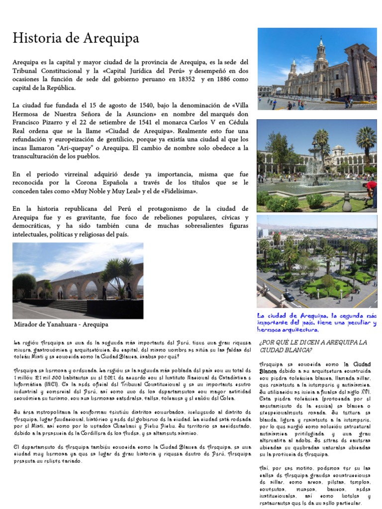 Arequipa - Historia | PDF | Perú