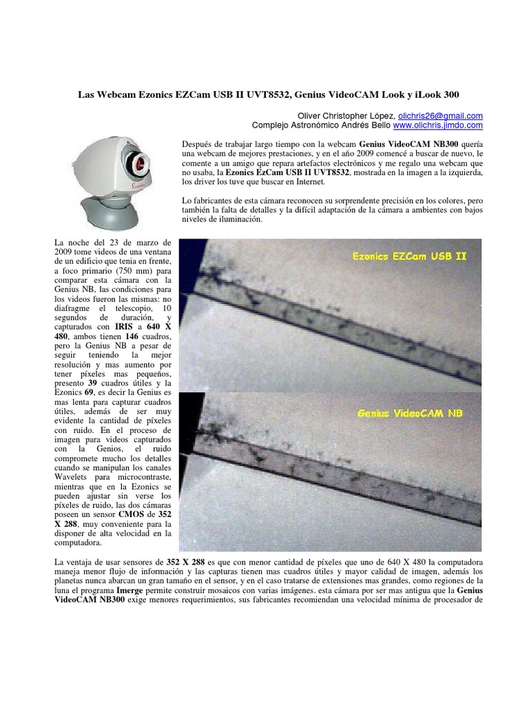 Las Webcam Ezonics EZCam, Genius VideoCAM Look y Ilook 300 V | PDF ...