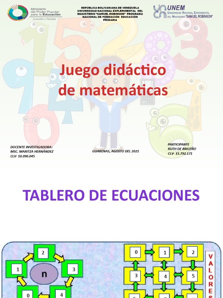 Ruth Rivas - Juego Didactico de Matemáticas - PNFP | PDF