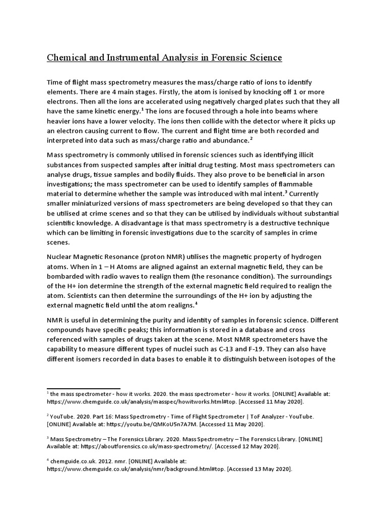 Chemical and Instrumental Analysis in Forensic Science | PDF | Mass ...