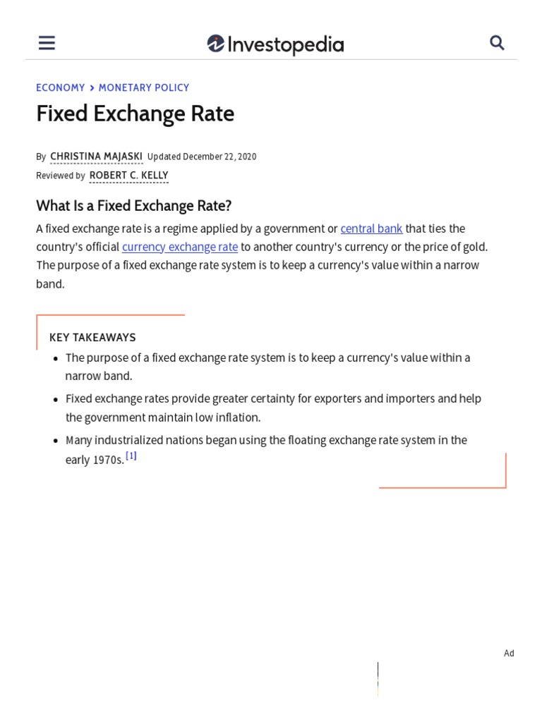 Fixed Exchange Rate | PDF | Exchange Rate | Foreign Exchange Market