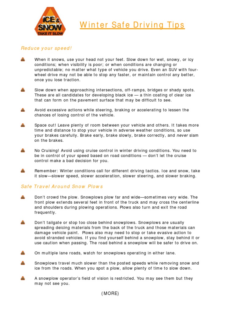 Winter Driving Safety Tips | PDF | Road | Vehicles