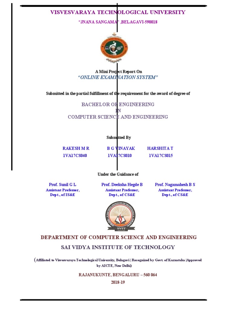 Final Report Online Examination System Pdf Java Script Databases