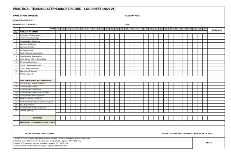 Logsheet Format - OCTOBER | PDF