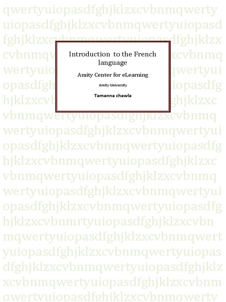 Introduction To French Language and CUlture | PDF | Syntax | Morphology