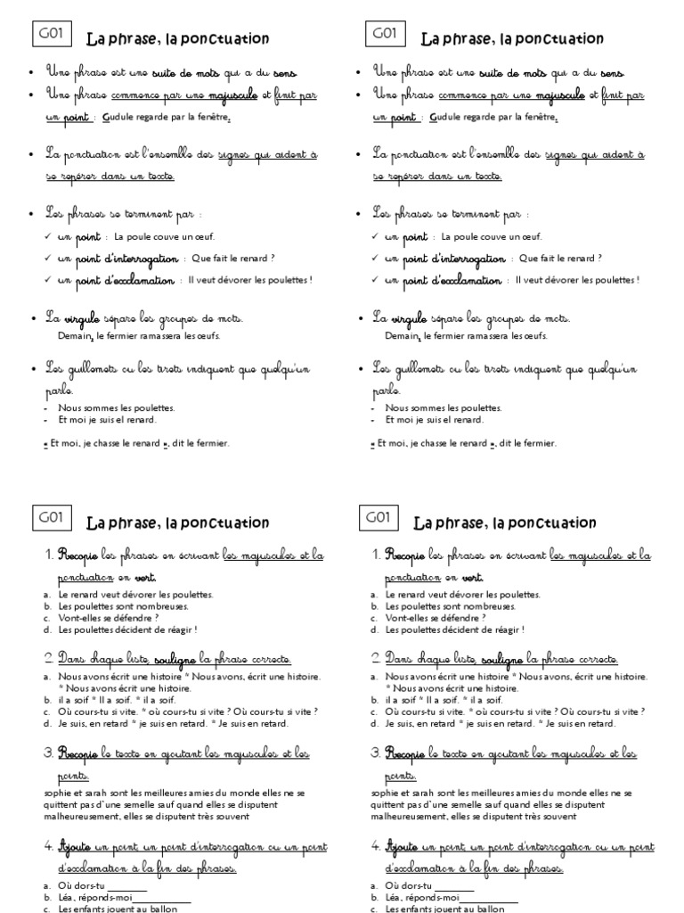 La ponctuation en français | PDF | Ponctuation | Phrase