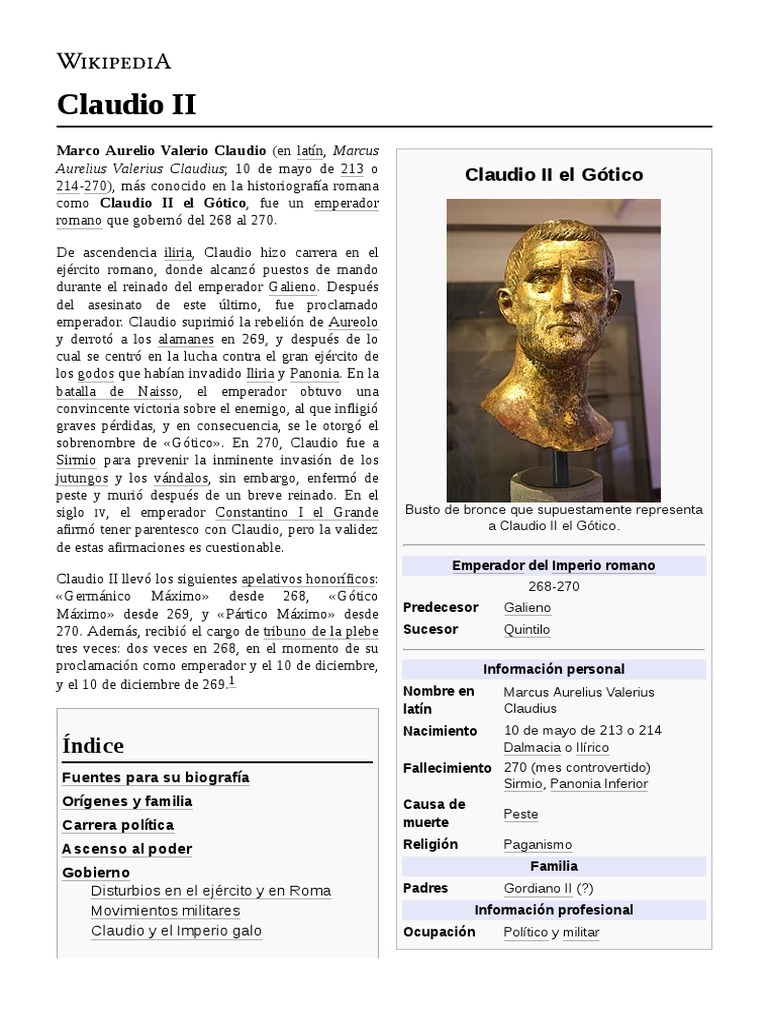Claudio II | PDF | Roma antigua | Europa antigua