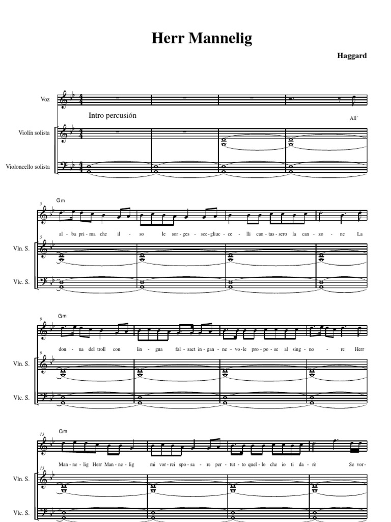 Herr Mannelig PDF | PDF | Notation musicale | Notation