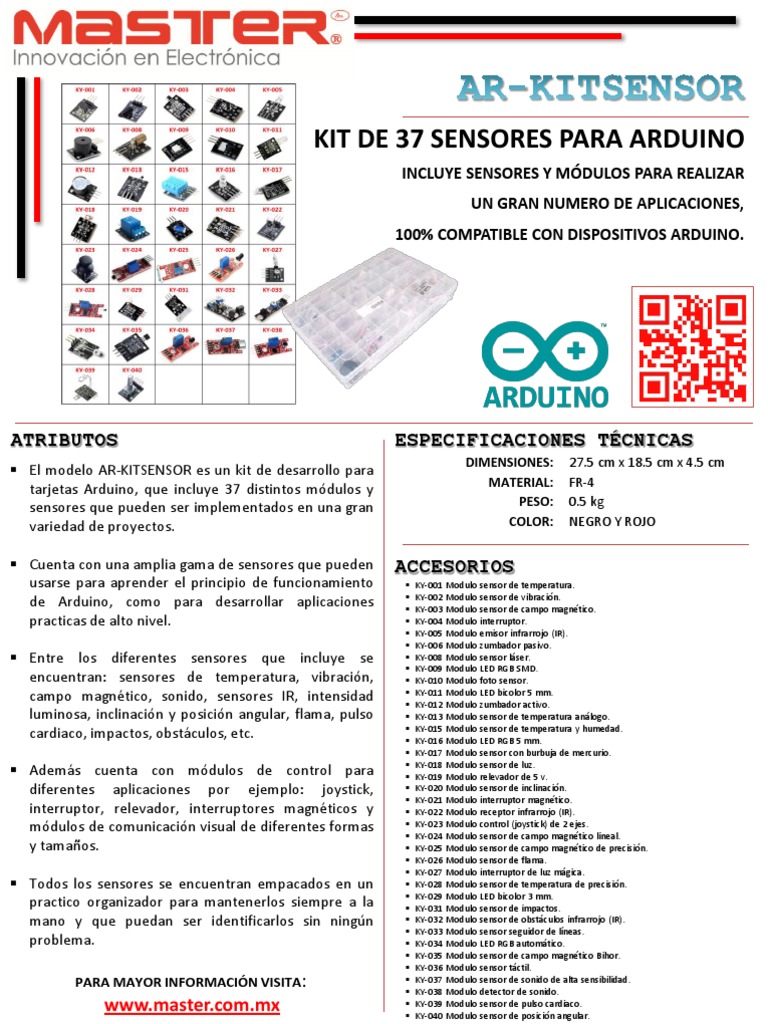 AR-KITSENSOR - Master Electronicos | PDF | Diodo emisor de luz | Sensor