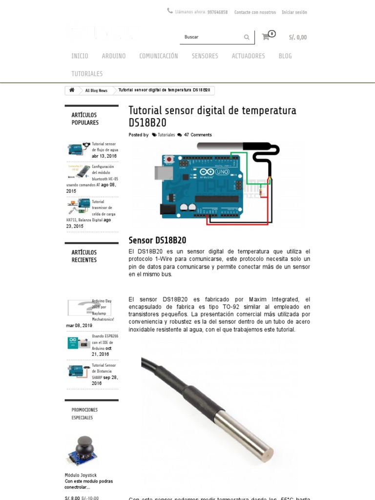 Tutorial Sensor Digital de Temperatura DS18B20 | PDF | Fuente de ...