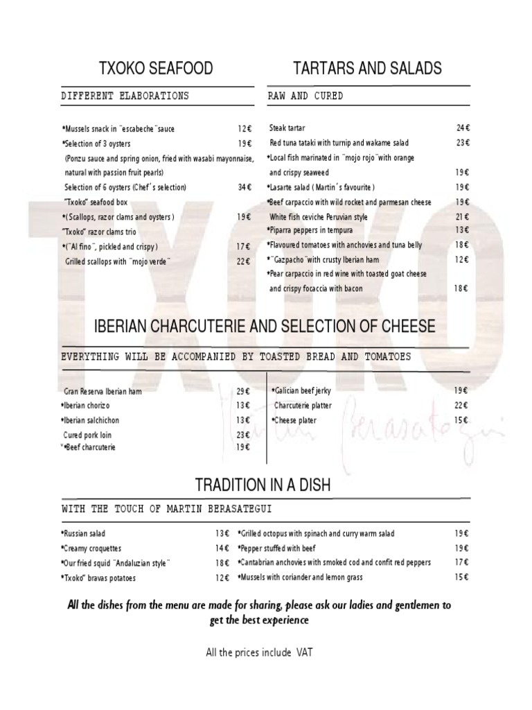 Txoko Seafood Tartars and Salads: Different Elaborations Raw and Cured ...
