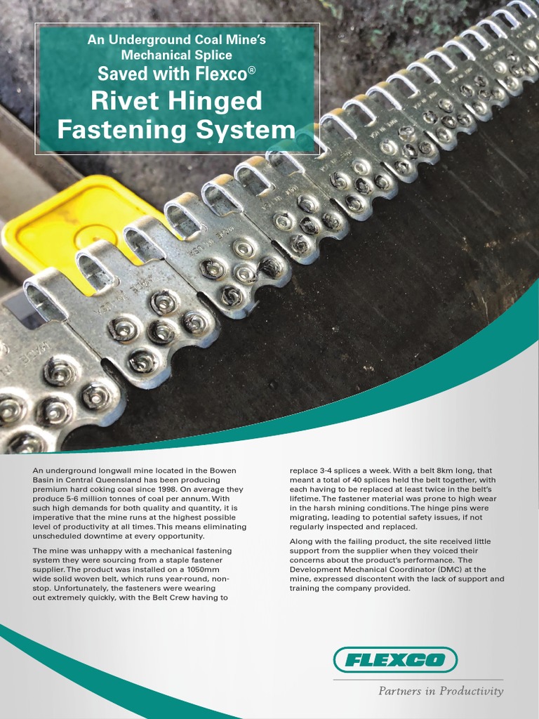 Rivet Hinged Fastening System: Saved With Flexco | PDF