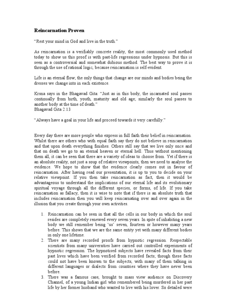 Reincarnation Proven | PDF | Reincarnation | Soul