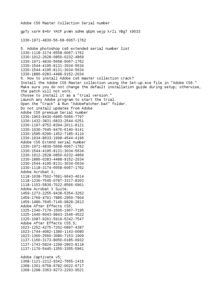 Adobe CS6 Master Collection Crack Serial Number Validation 2021 Crack ...