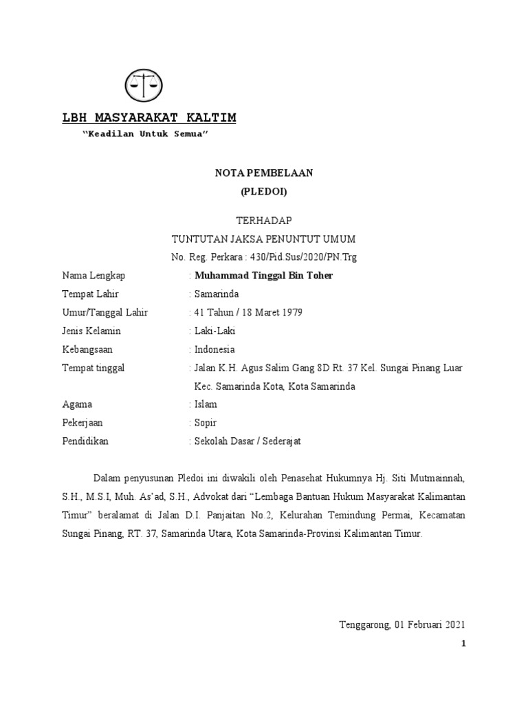 PLEDOI | PDF | Hukum