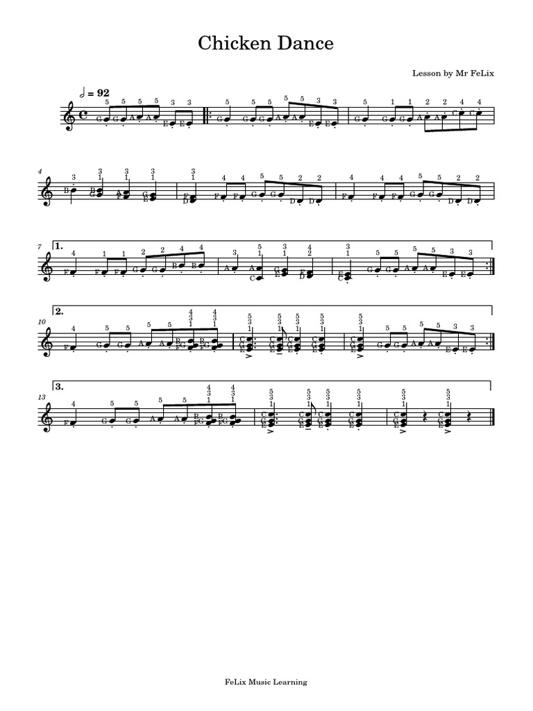 Chicken Dance: Lesson by MR Felix | PDF