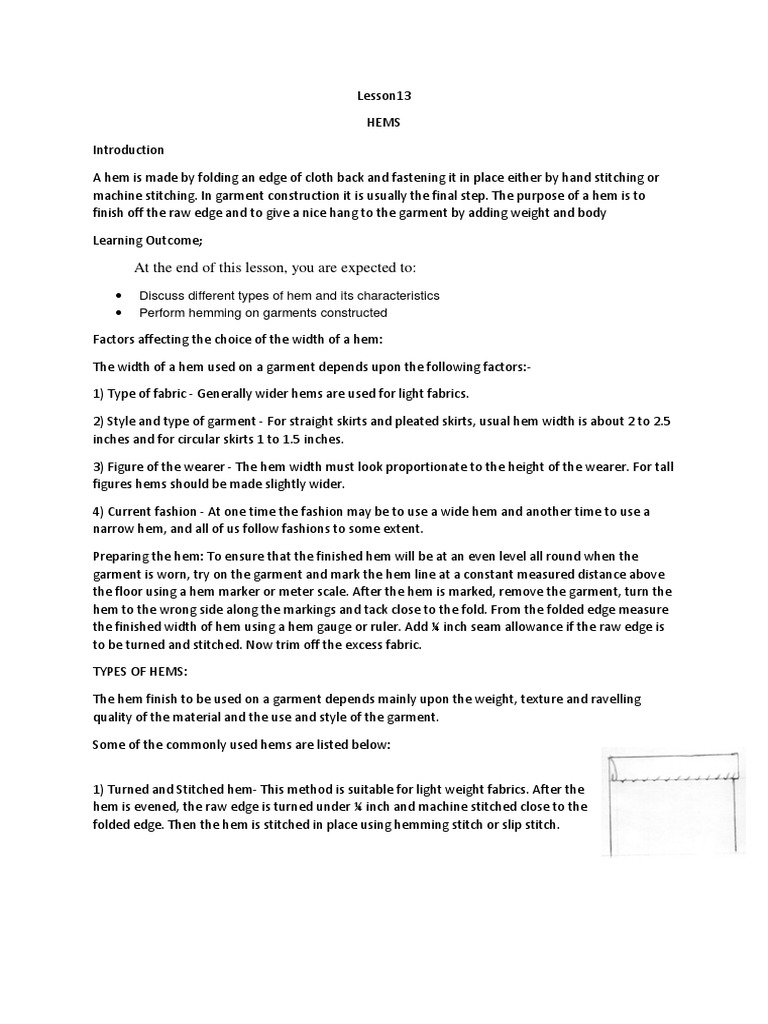 Lesson13 Clothing Construction | PDF | Seam (Sewing) | Clothing