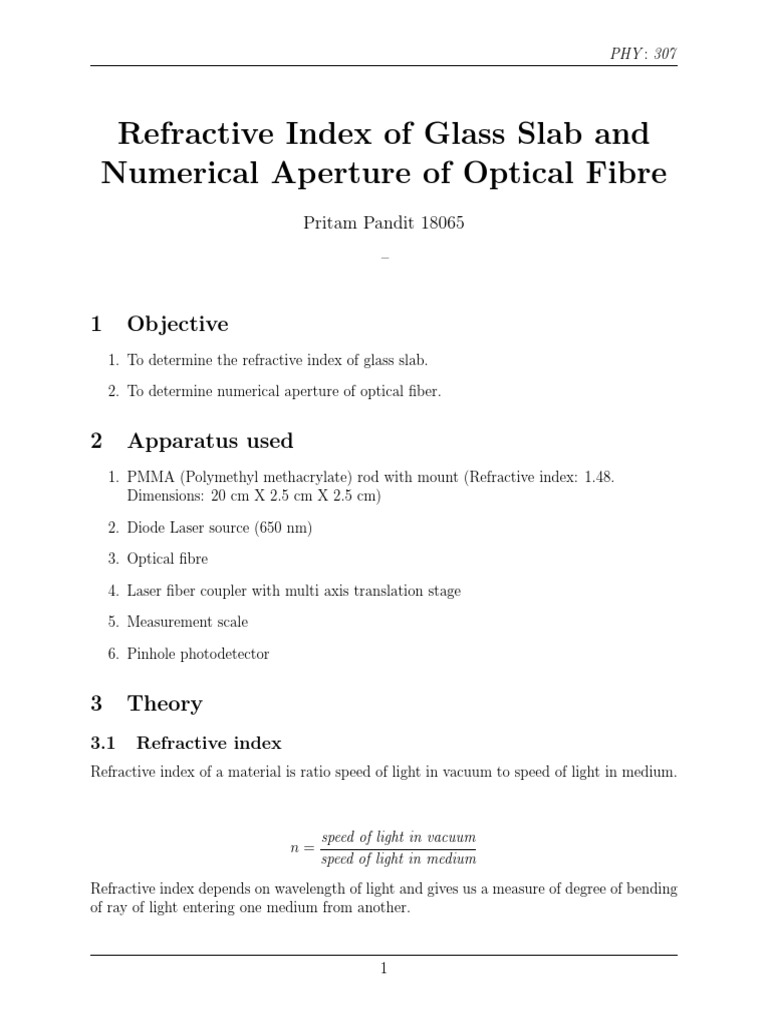 Refractive Index | PDF | Refractive Index | Optics