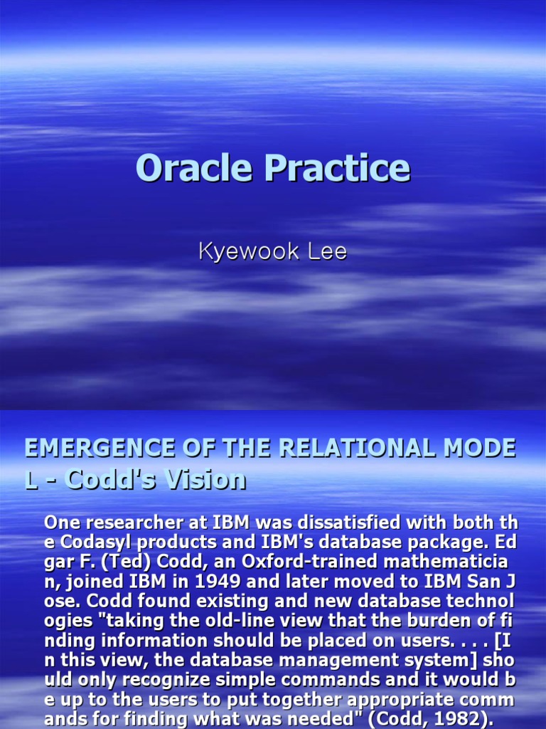 Oracle Practice | PDF | Relational Database | Databases