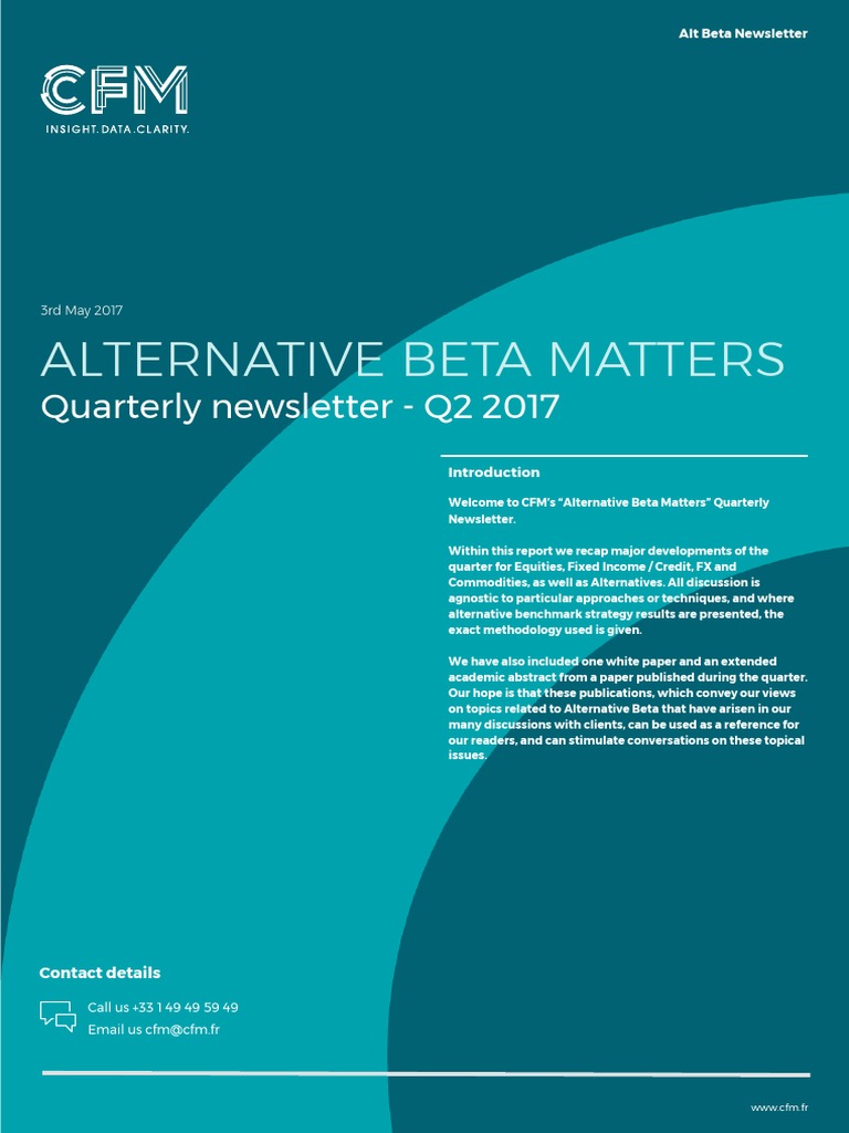 Q2 2017 Alternative Beta Newsletter | PDF | Diversification (Finance) | Vix