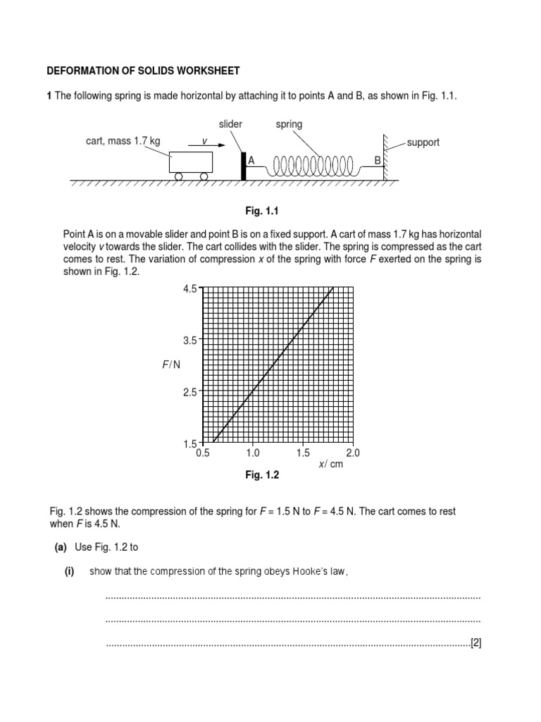 Deformation of Solids Worksheet Real | PDF | Elasticity (Physics ...