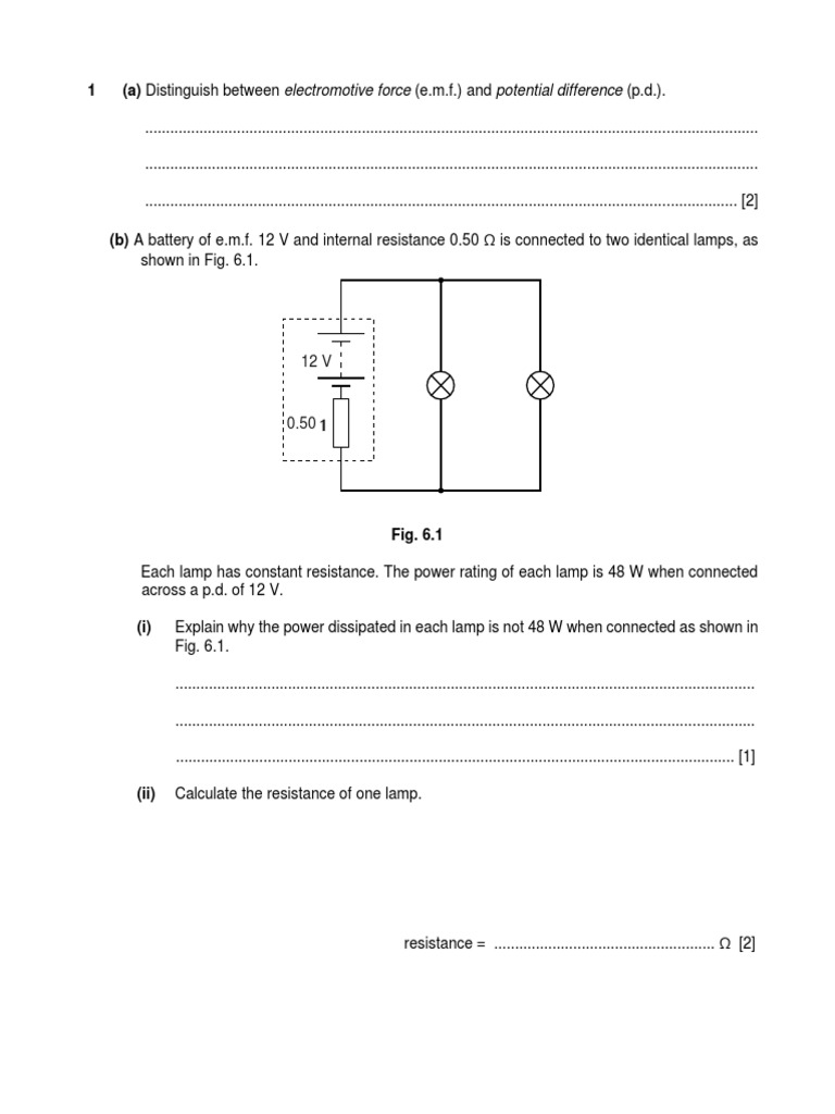 Current of Electricity Worksheet | PDF | Electrical Resistance And ...