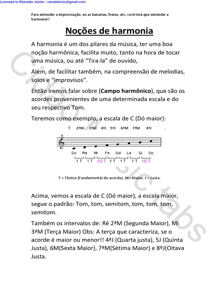 Guia de Harmonia para Músicos | PDF | Acorde (música) | Harmonia