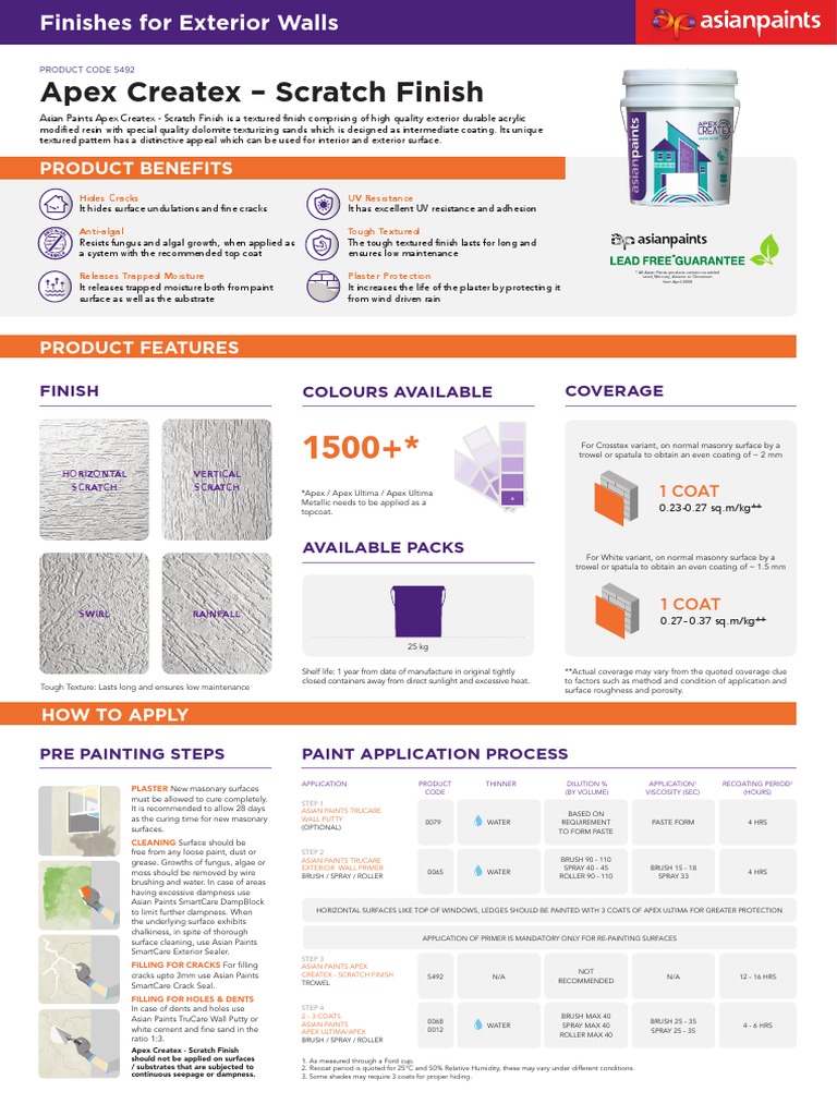Apex Createx Scratch Finish Guide | PDF | Paint | Plaster