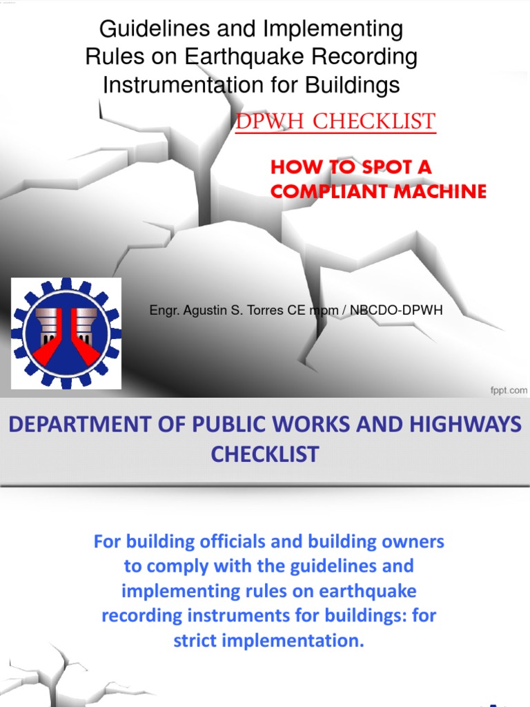 ERI-01 Accel - AST DPWH Checklist | PDF | Seismology | Earthquakes