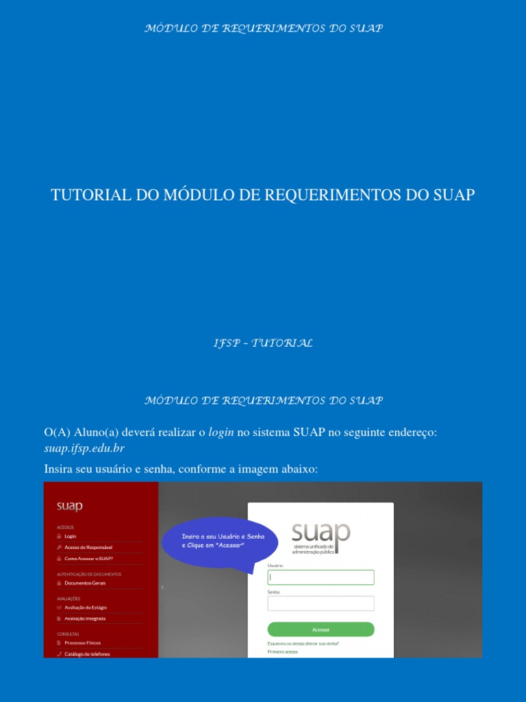 Tutorial Do Módulo de Requerimentos Do SUAP | PDF
