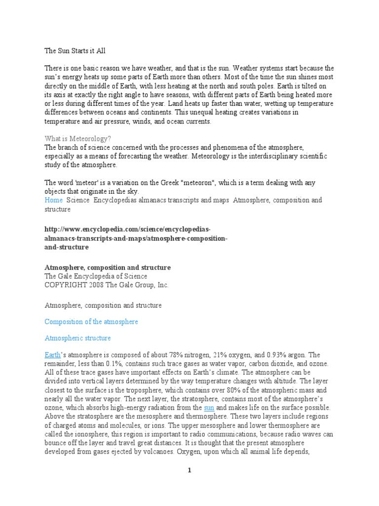 Weather Basics Notes | PDF | Atmosphere Of Earth | Atmosphere