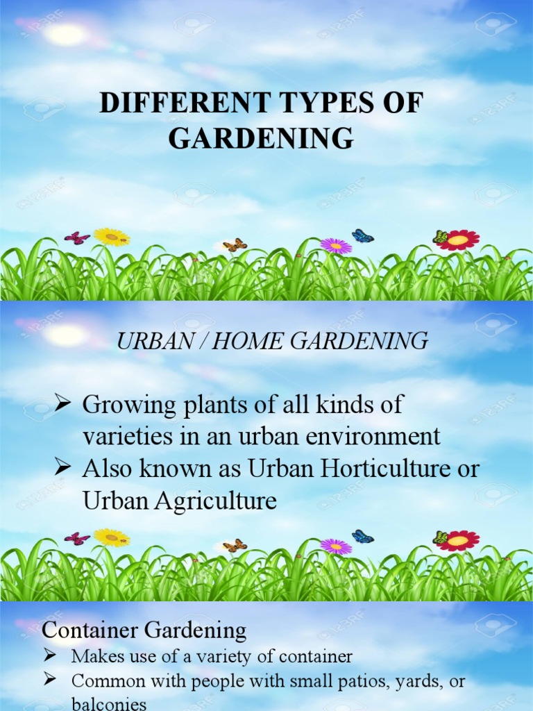Different Types of Gardening (Q2 Week 3&4) | PDF | Gardens | Urban ...