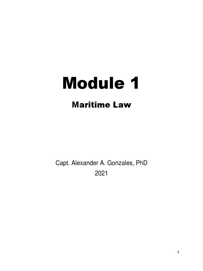 Module 1 - Maritime Law | PDF | Territorial Waters | Admiralty Law