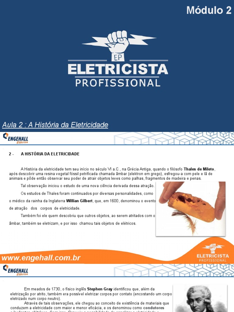 Modulo 2 Apostila Aula 2 Historia Da Eletricidade Pdf Thomas Edison