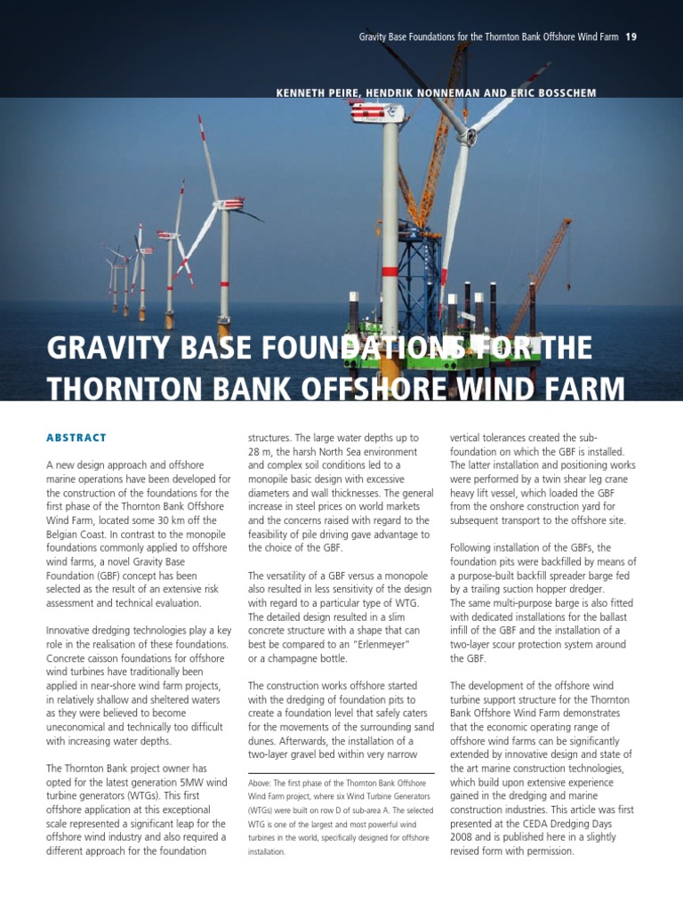 Gravity Base Foundations For The Thornton Bank Offshore Wind Farm | PDF ...