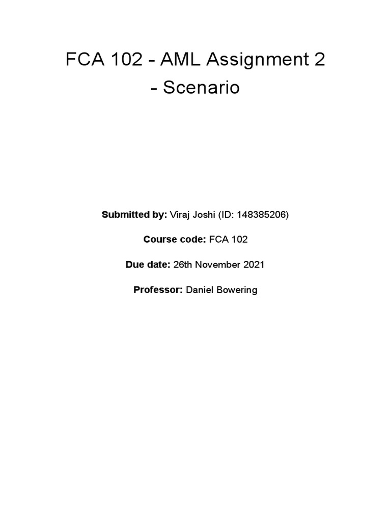 AML Assignment 2 | PDF | Money Laundering | Regulatory Compliance