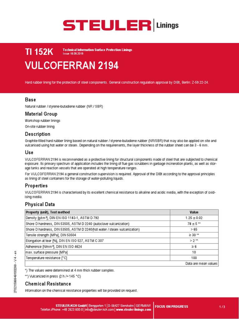Vulcoferran 2194: Base Material Group | PDF | Natural Rubber | Shelf Life