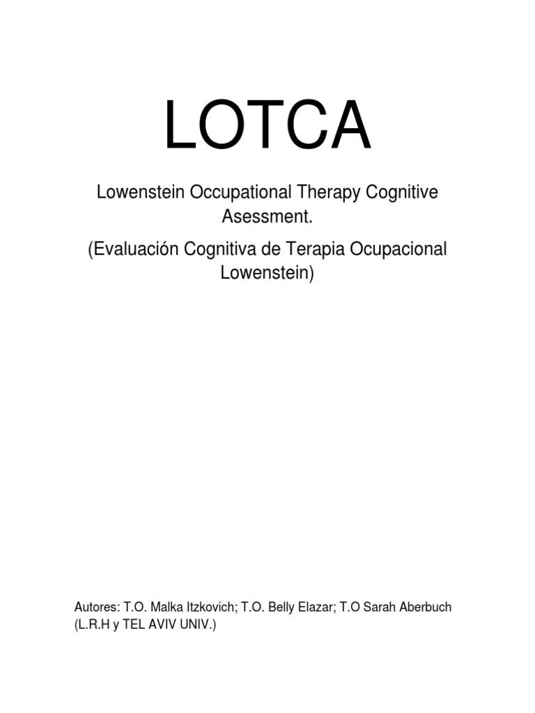 Cognitiva ... Manual LOTCA | PDF | Dibujo