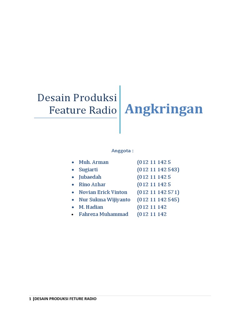 Desain Feature Radio Angkringan | PDF | Perjalanan