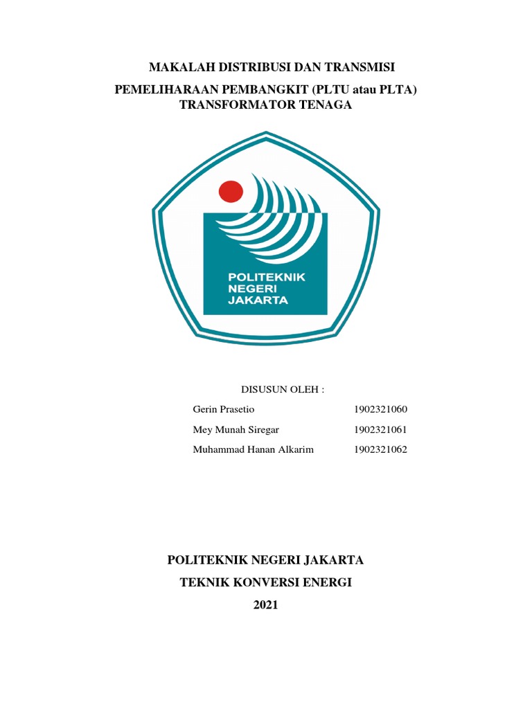 Makalah Pemeliharaan Pembangkit Transformator Tenaga | PDF | Griya & Taman | Sains & Matematika