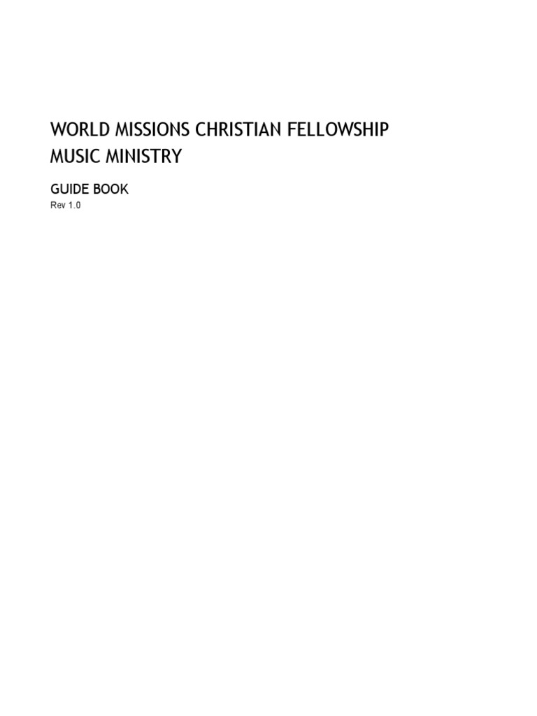 World Missions Christian Fellowship Music Ministry: Guide Book | PDF ...