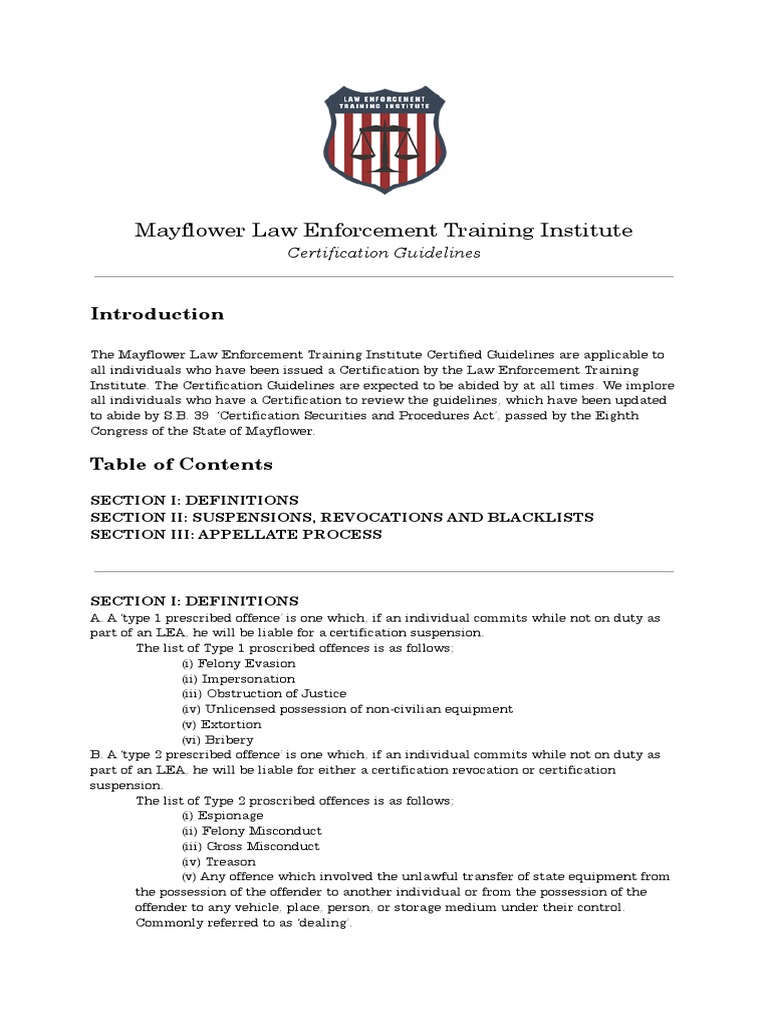 LETI - Certification Guidelines | PDF | Appeal | Crimes