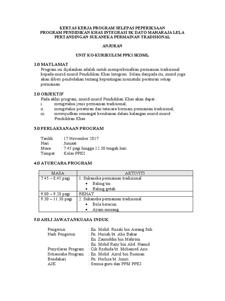 Program Sukaneka & PSS PPKI | PDF