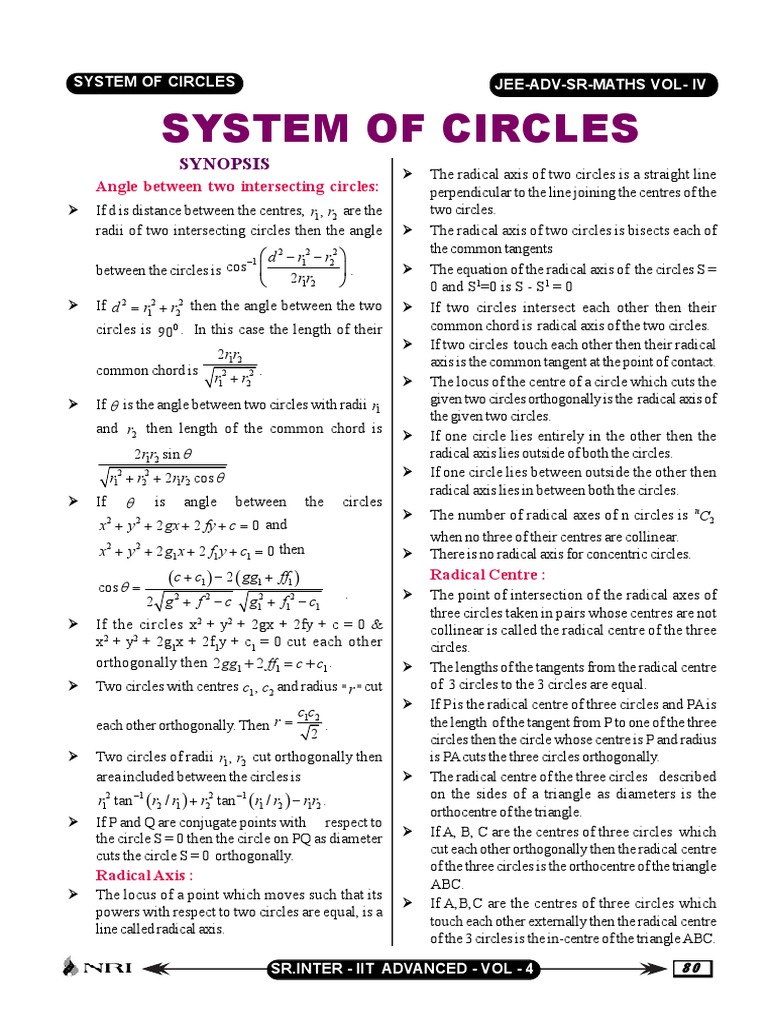 System of Circles (80-89) Final | PDF | Circle | Geometric Objects
